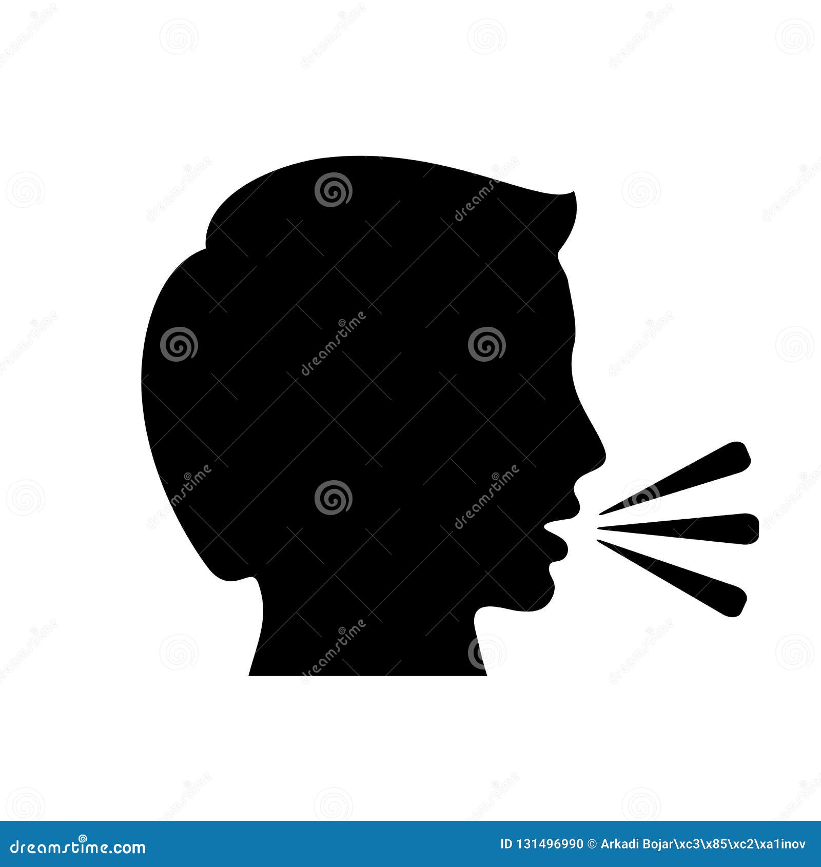 Talking man vector icon stock vector. Illustration of command - 131496990