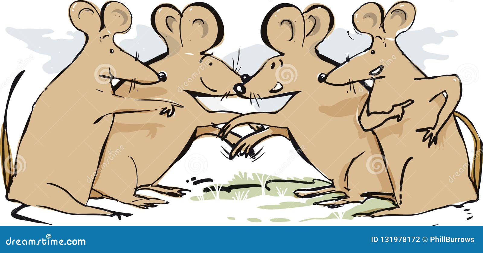 Talking Mice Greeting Each Other Stock Vector - Illustration of house ...