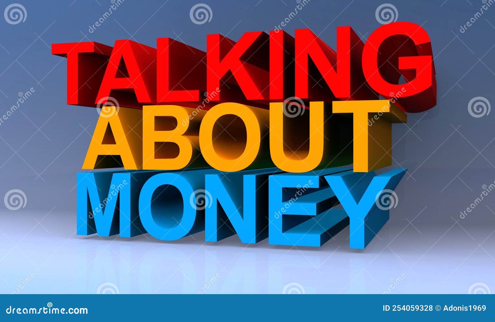 Talking about Money on Blue Stock Illustration - Illustration of ...