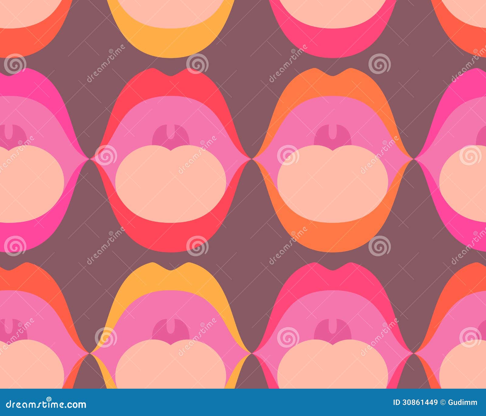 Talking Mouths Seamless Pattern Stock Vector - Illustration of ...