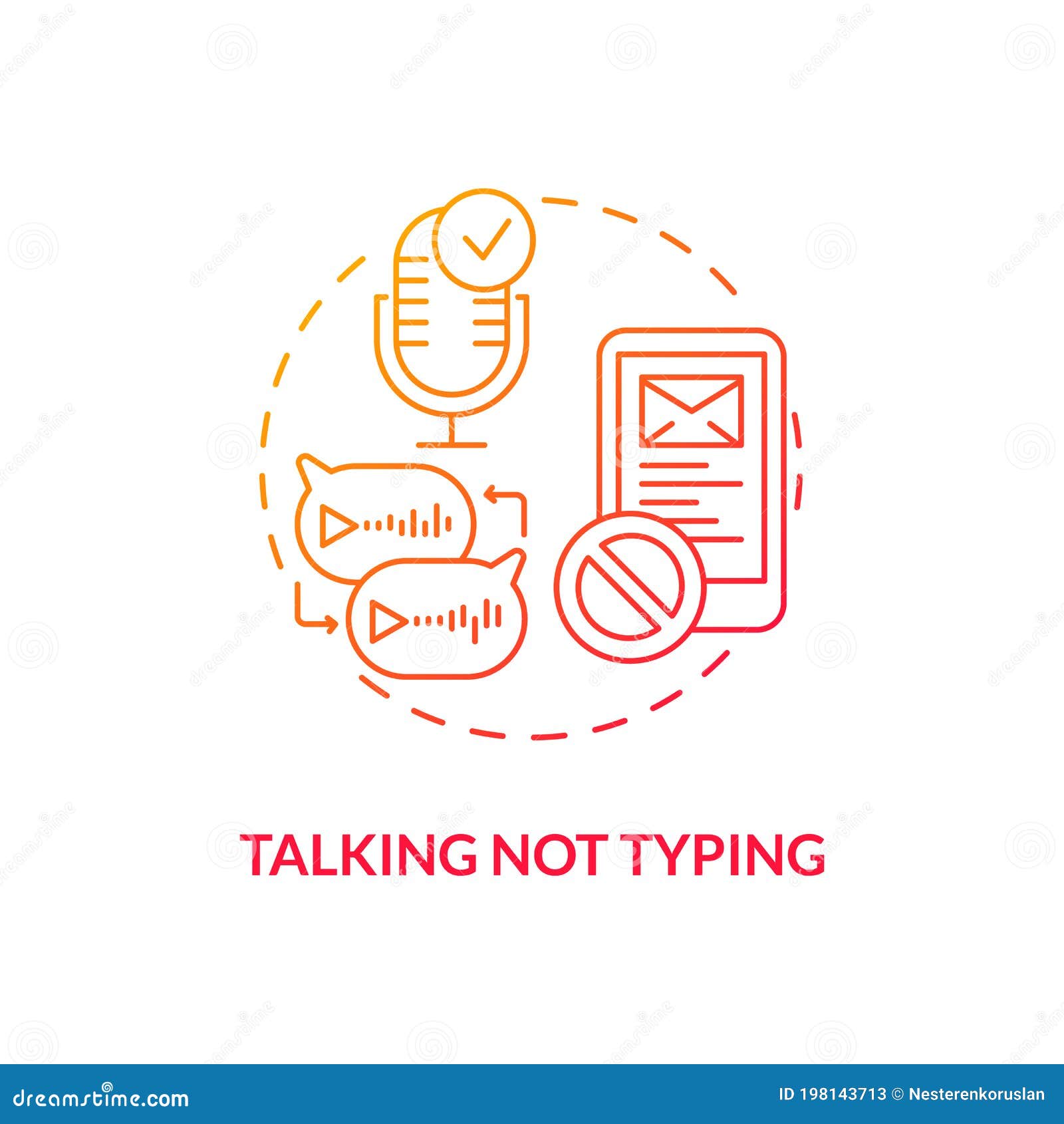 Talking Not Typing Concept Icon Stock Vector - Illustration of drawing ...
