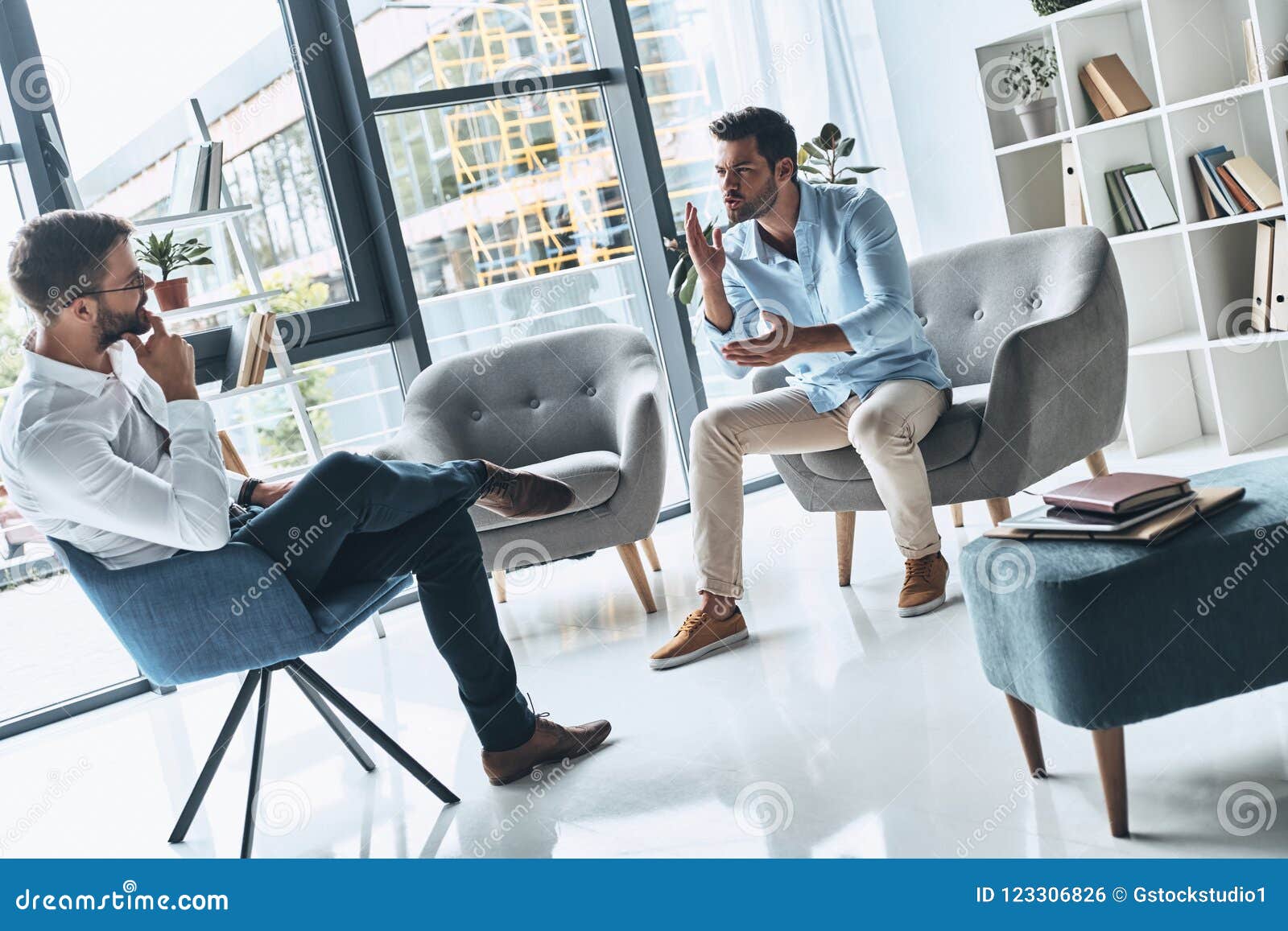 Talking out his issues. stock photo. Image of adult - 123306826