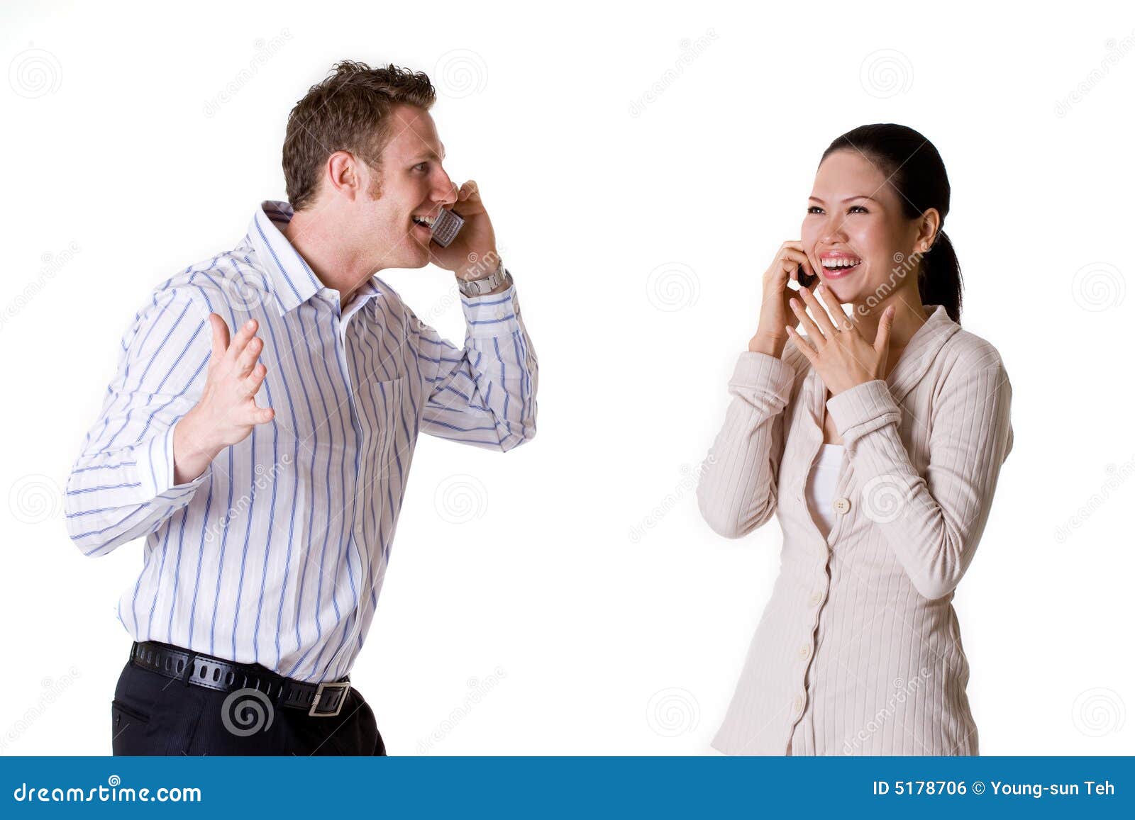 Talking Over The Phone Royalty Free Stock Image - Image: 5178706