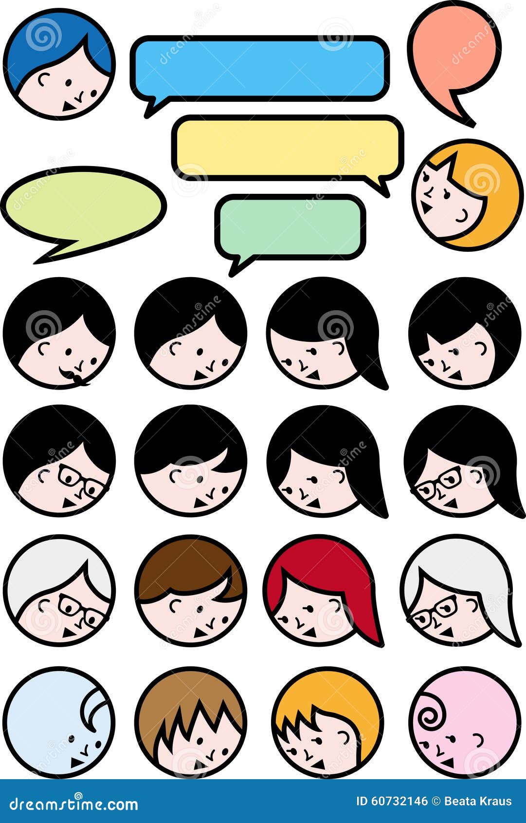 Talking People, Vector Icon Set Stock Vector - Illustration of concept ...