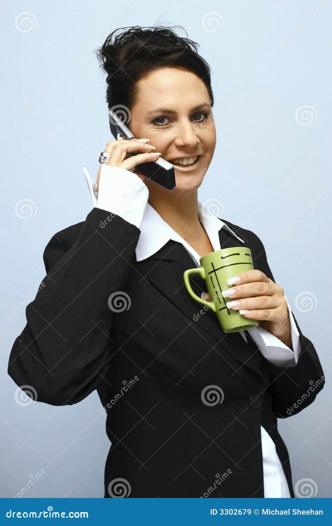Talking on the phone stock image. Image of coffee, chat - 3302679