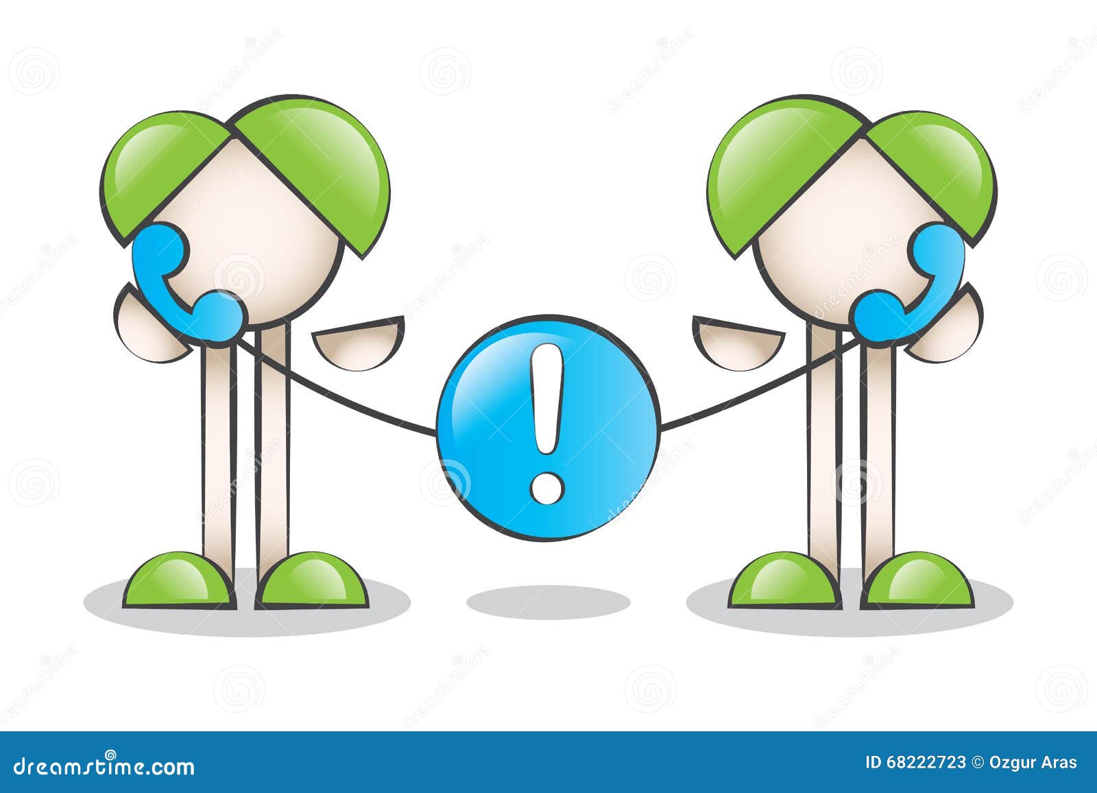 Talking by Phone Cartoon Character Stock Illustration - Illustration of ...