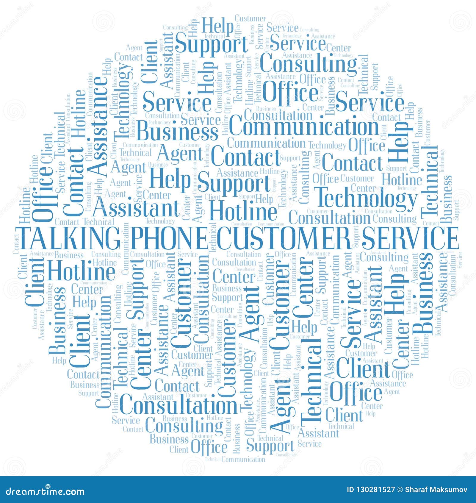 Talking Phone Customer Service Word Cloud. Stock Illustration ...