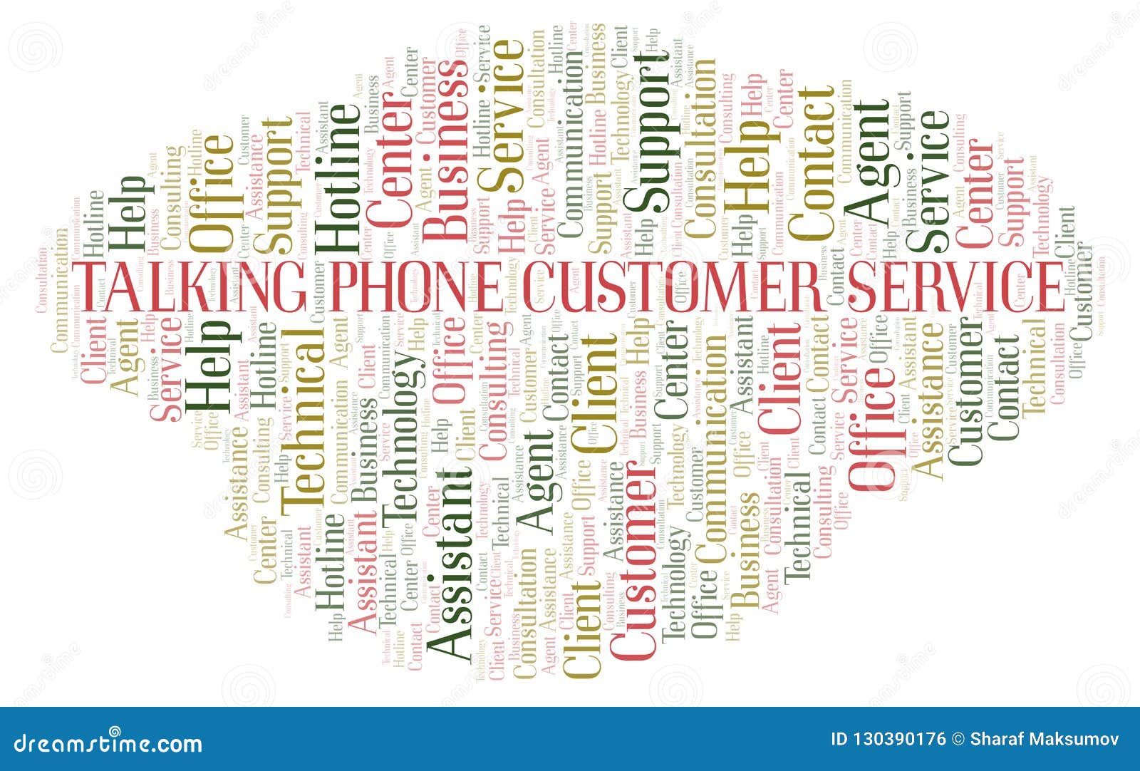 Talking Phone Customer Service Word Cloud. Stock Illustration ...