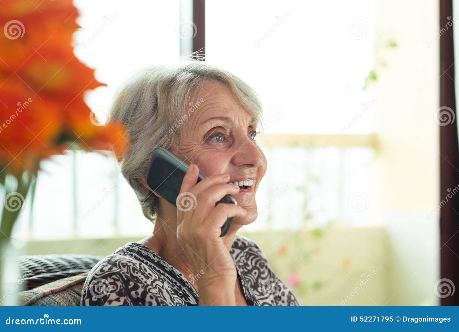 Talking on the phone stock image. Image of happy, senior - 52271795