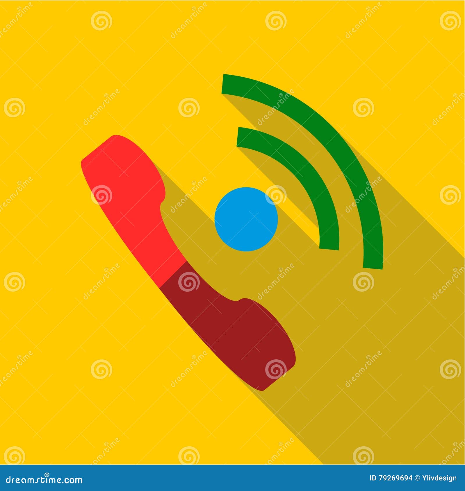 Talking on Phone Icon, Flat Style Stock Vector - Illustration of ...