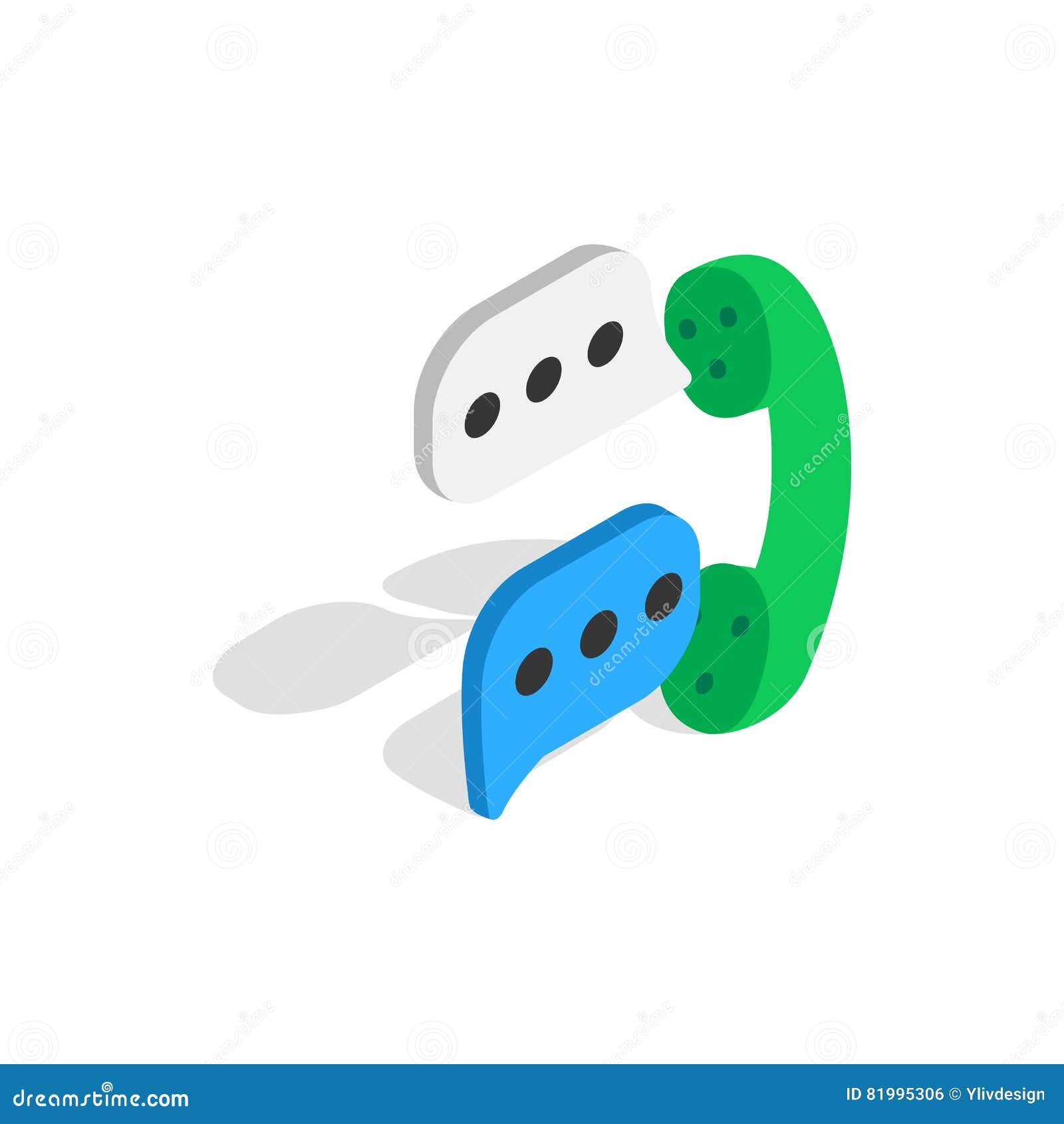 Talking on Phone Icon, Isometric 3d Style Stock Vector - Illustration ...