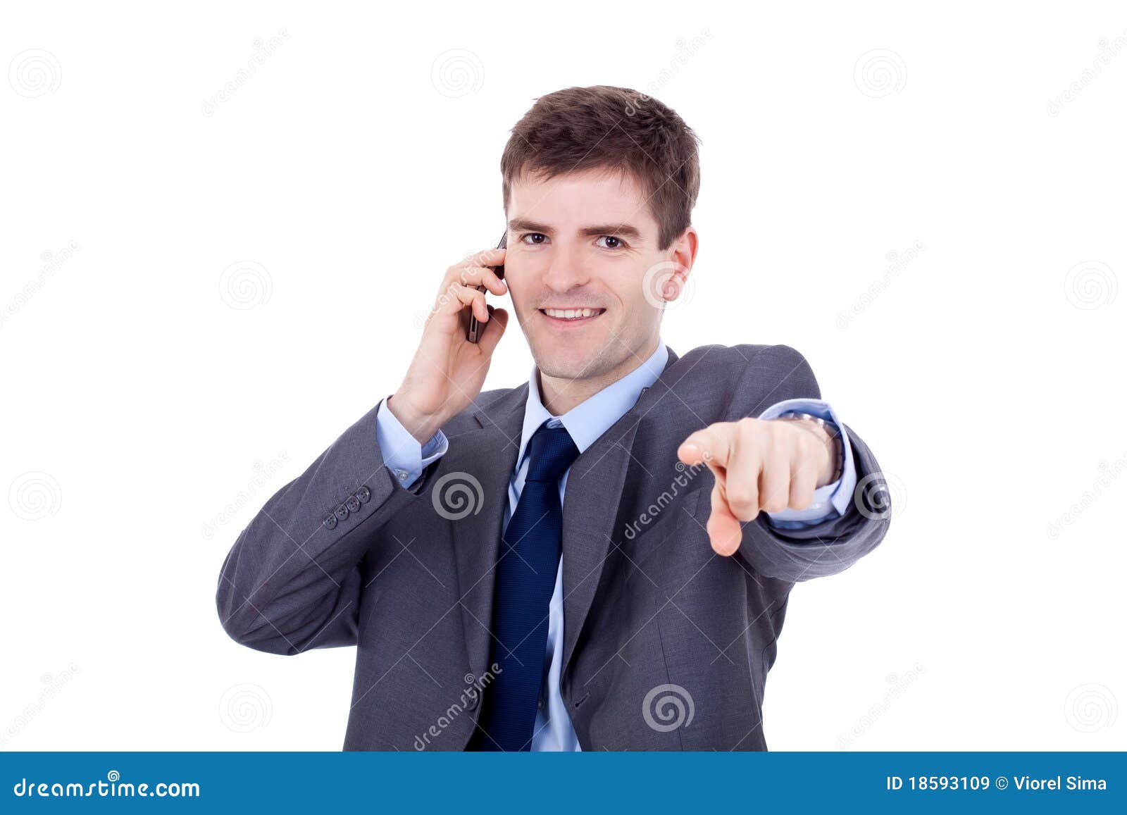 Talking on Phone and Pointing Stock Image - Image of manager, modern ...
