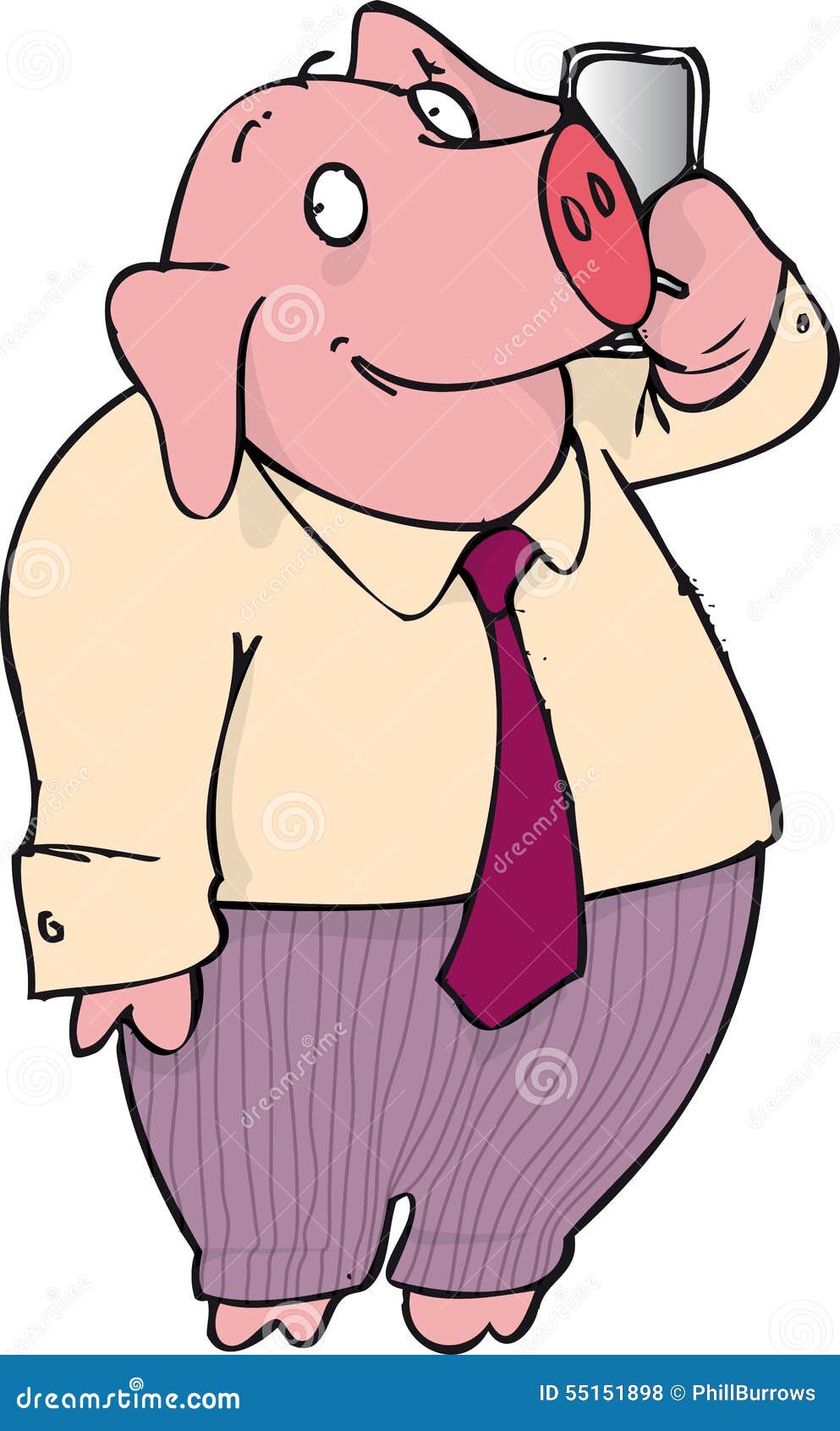 Talking pig stock vector. Illustration of businessman - 55151898