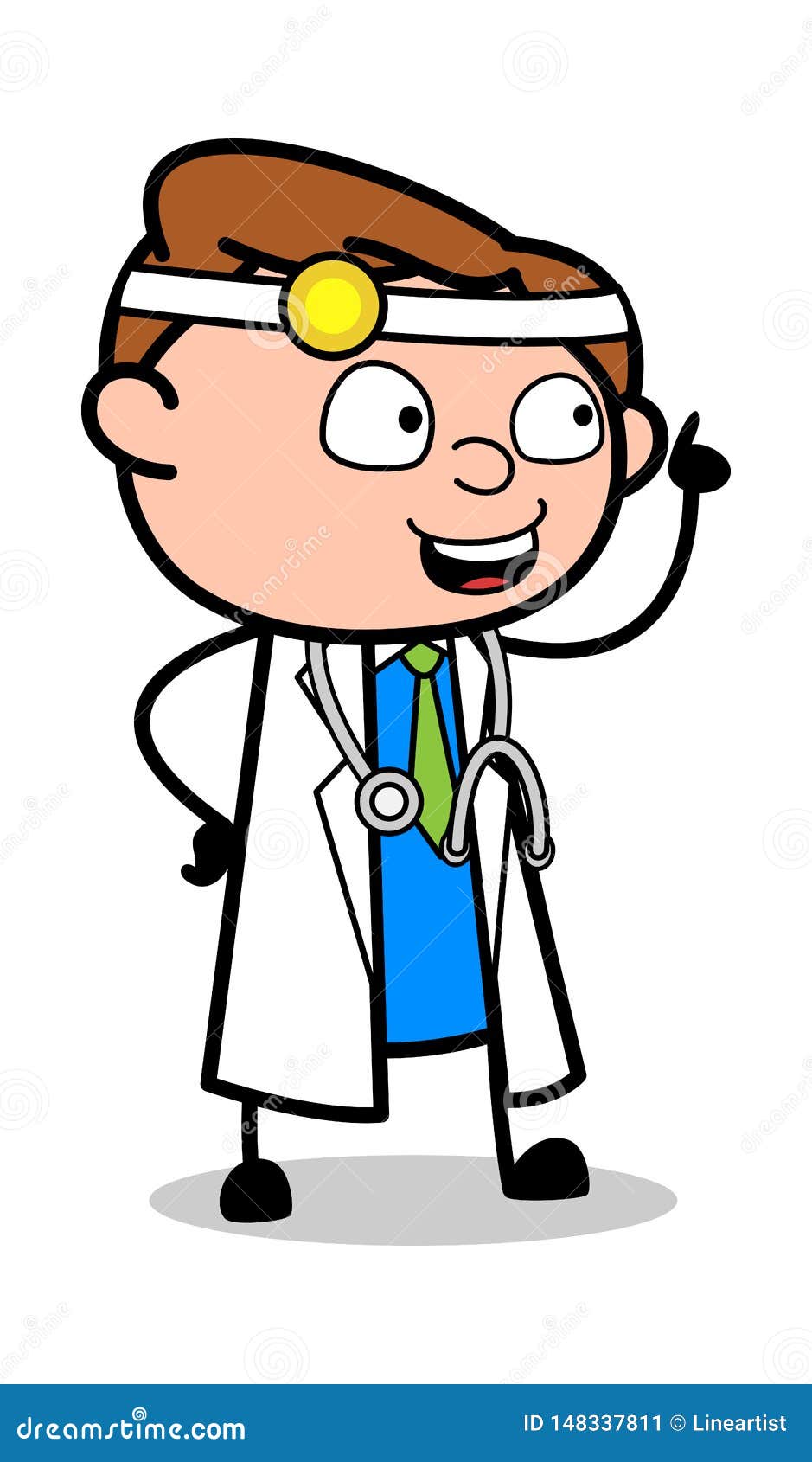 Talking and Pointing - Professional Cartoon Doctor Vector Illustration ...