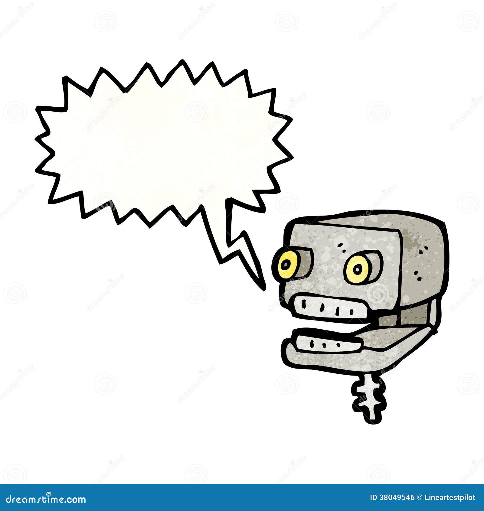 Talking robot head cartoon stock illustration. Illustration of hand ...
