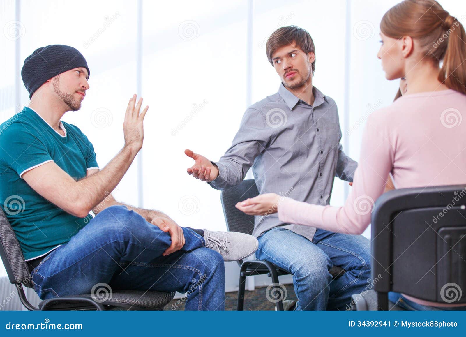 Talking and sitting stock image. Image of businessman - 34392941