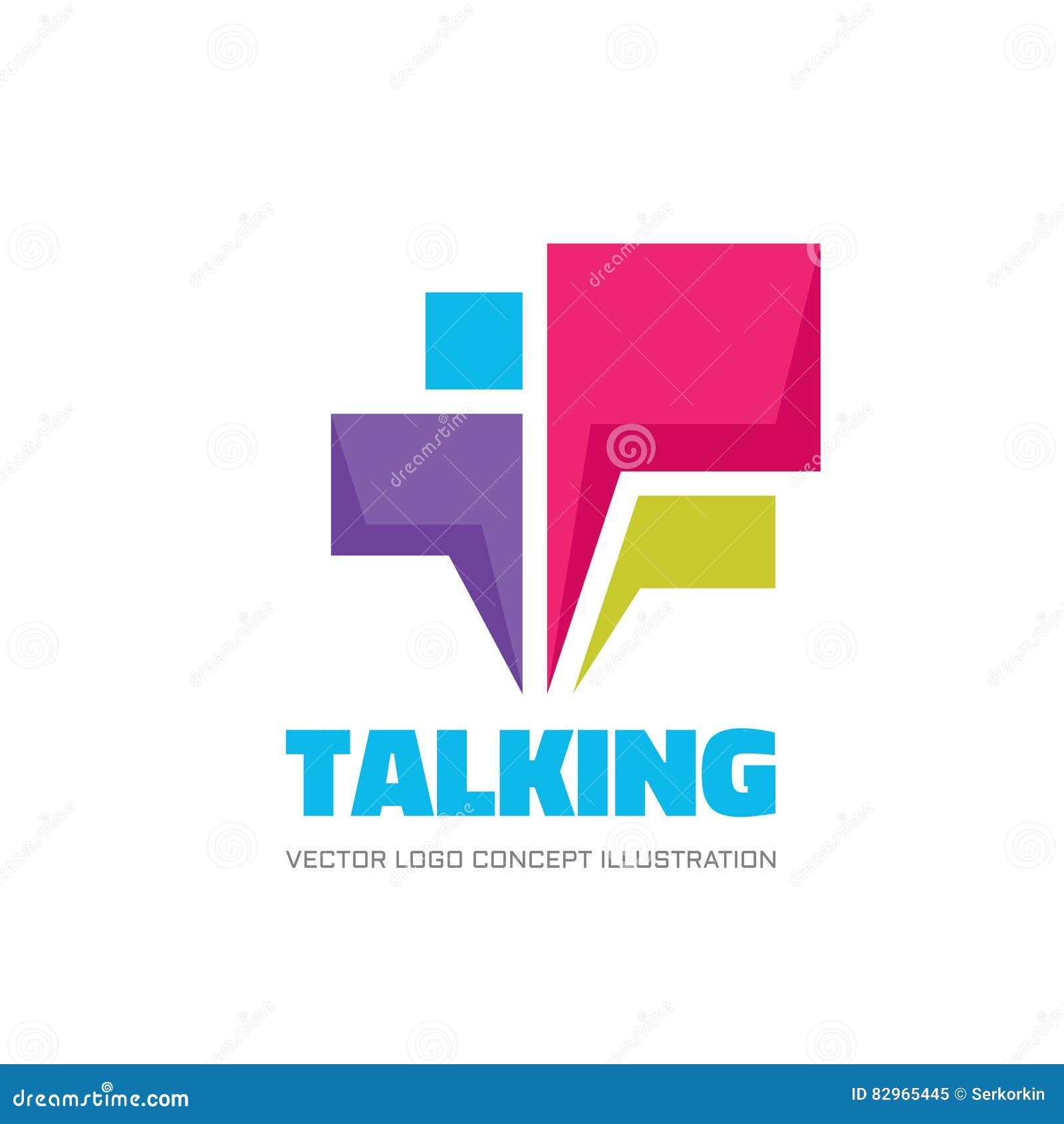 Talking - Speech Bubbles Vector Logo Concept Illustration in Flat Style ... Talking - Speech Bubbles Vector Logo Concept Illustration in Flat Style ...