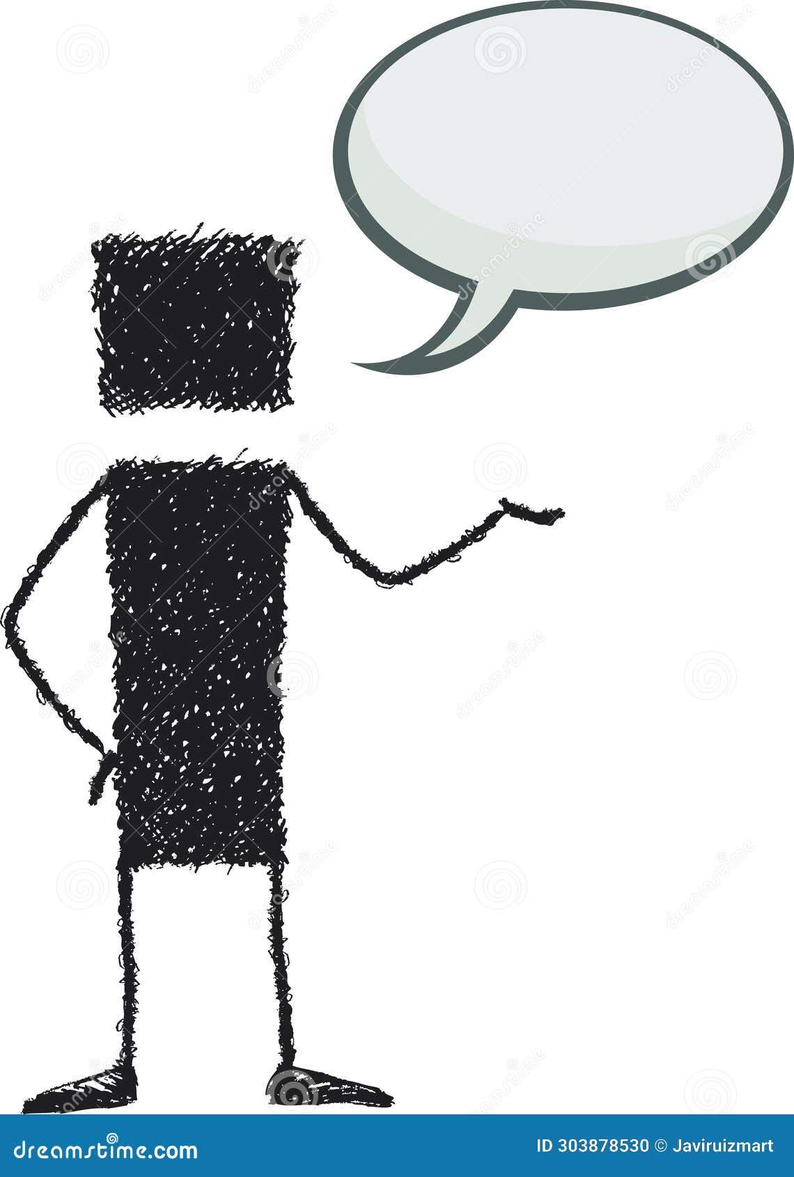 Talking stick figure stock photo. Illustration of explaining - 303878530