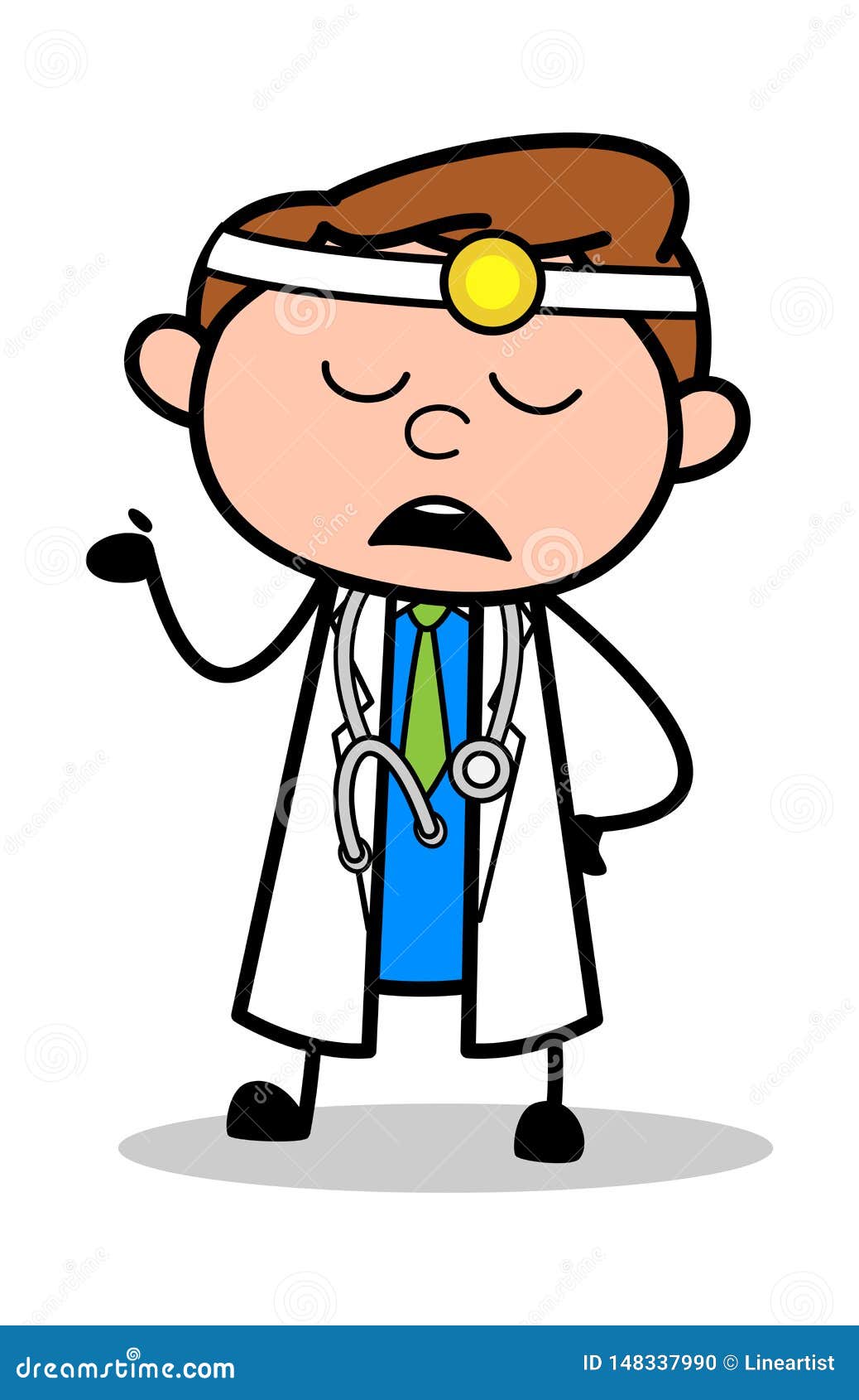 Talking Style - Professional Cartoon Doctor Vector Illustration Stock ...