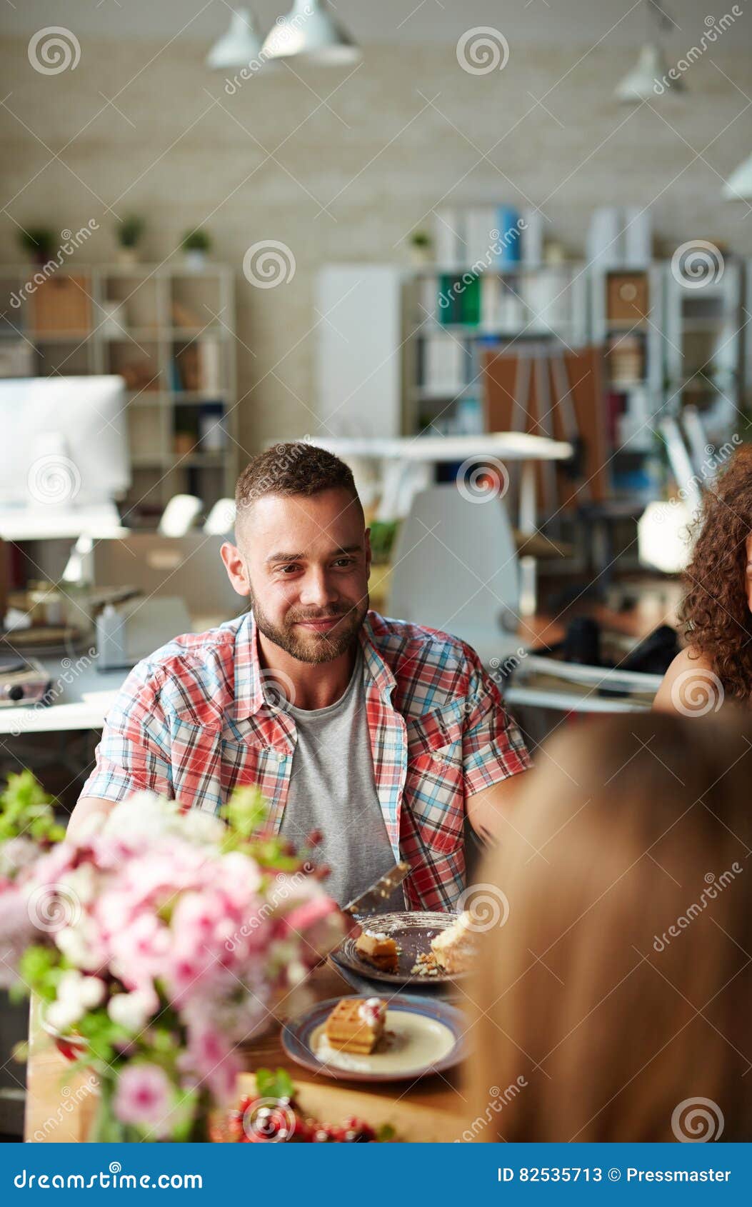 Talking by table stock image. Image of thanksgiving, celebrating - 82535713