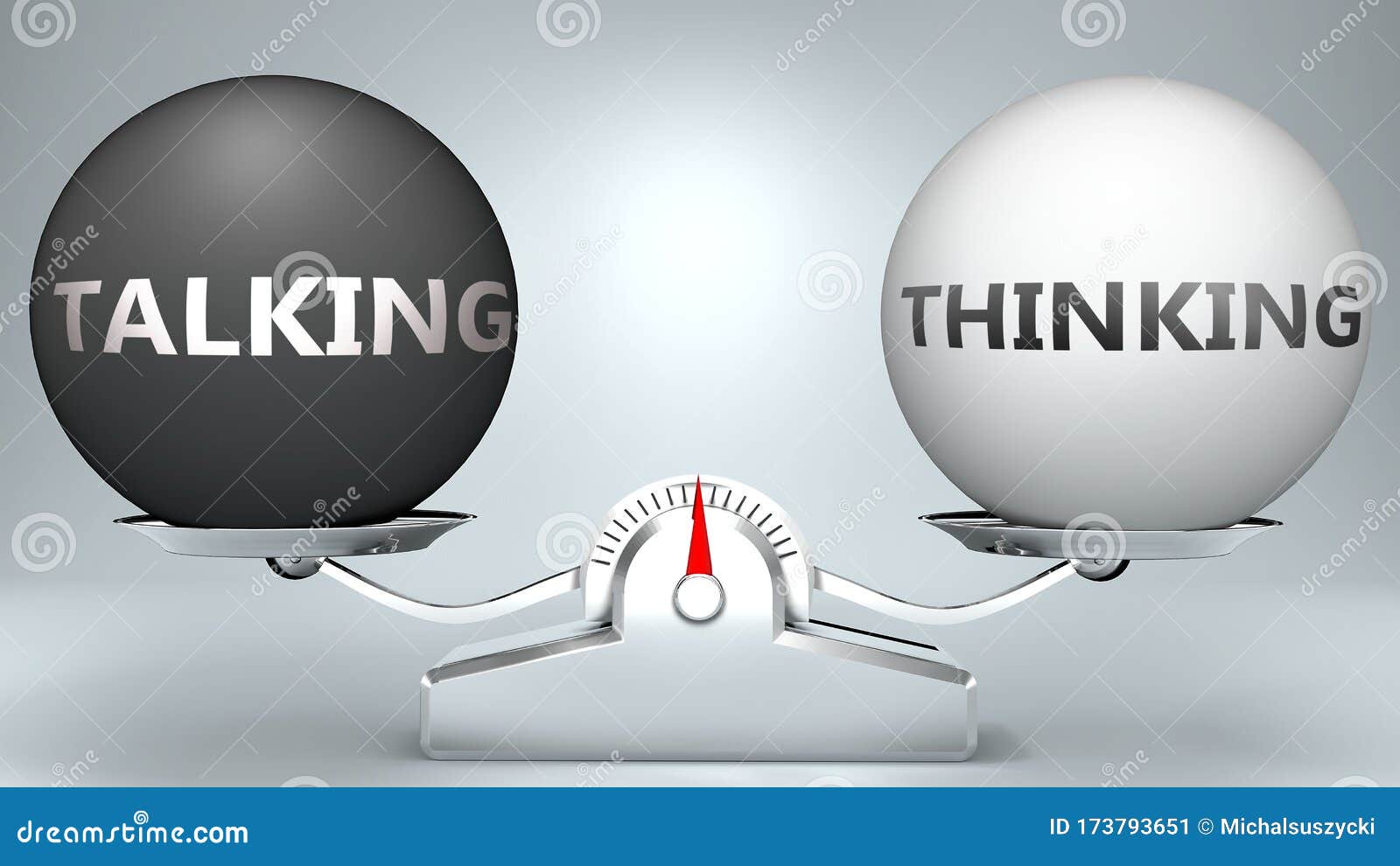 Talking and Thinking in Balance - Pictured As a Scale and Words Talking ...
