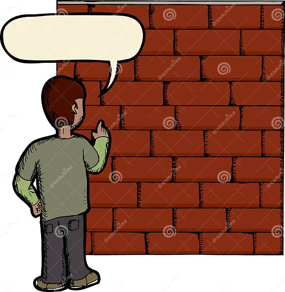 Talking To a Brick Wall stock vector. Illustration of attention - 20693678