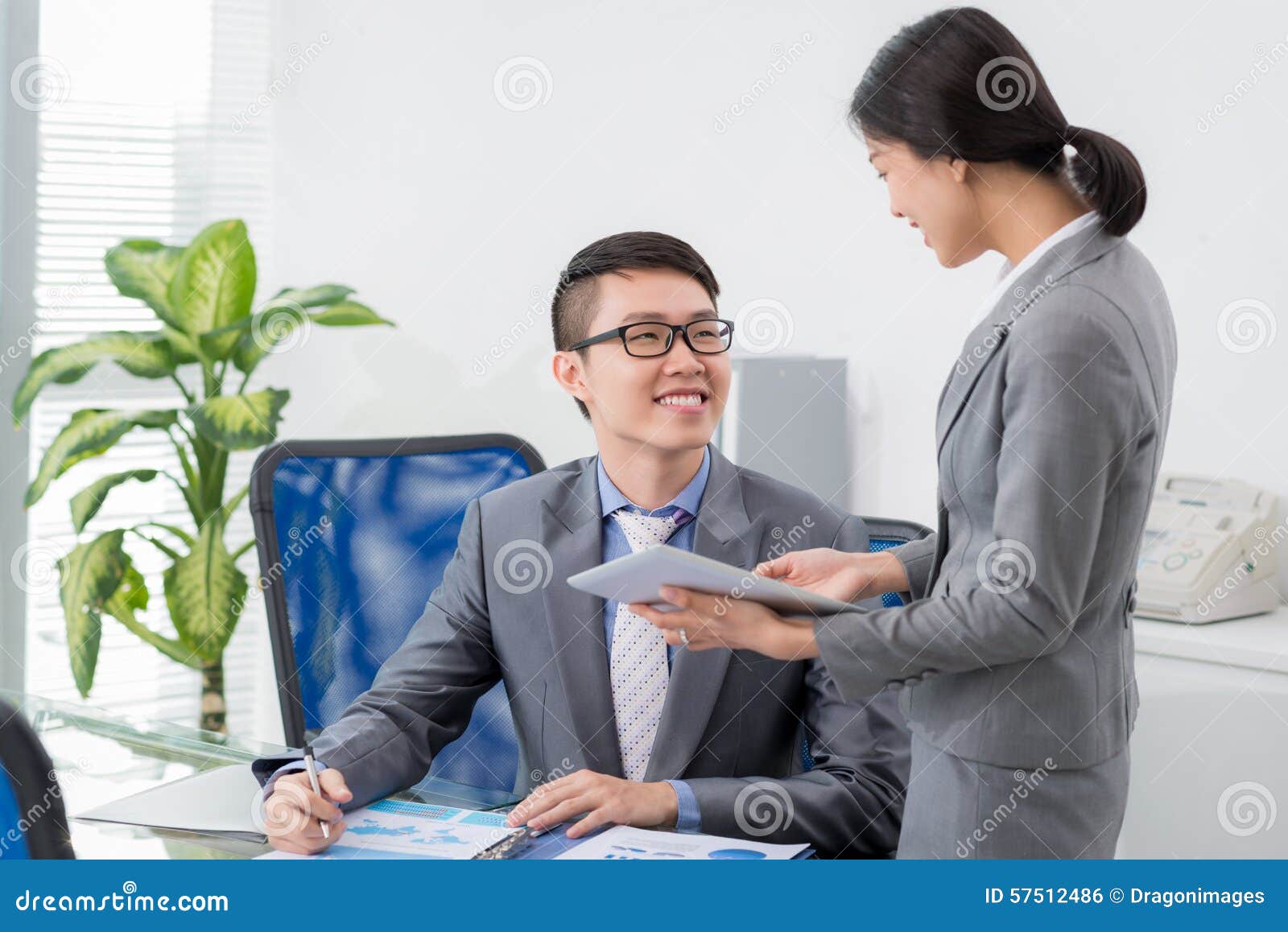 Talking to colleague stock photo. Image of computer, report - 57512486