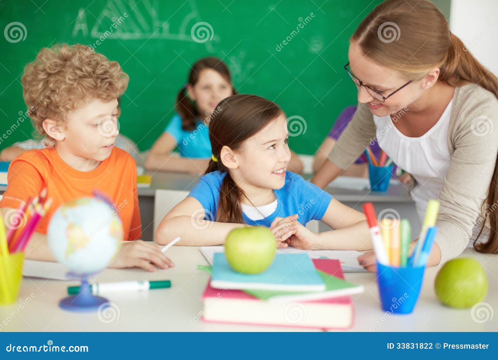 Talking to teacher stock photo. Image of interacting - 33831822