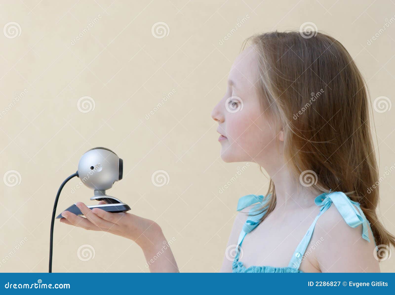 Talking to web camera stock image. Image of child, beauty - 2286827