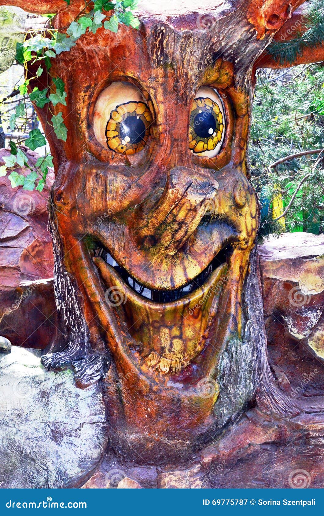 Talking tree stock image. Image of mouth, happy, friendly - 69775787
