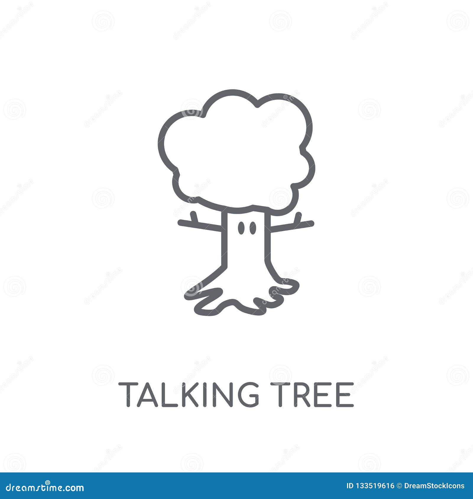 Talking Tree Linear Icon. Modern Outline Talking Tree Logo Conce Stock ...