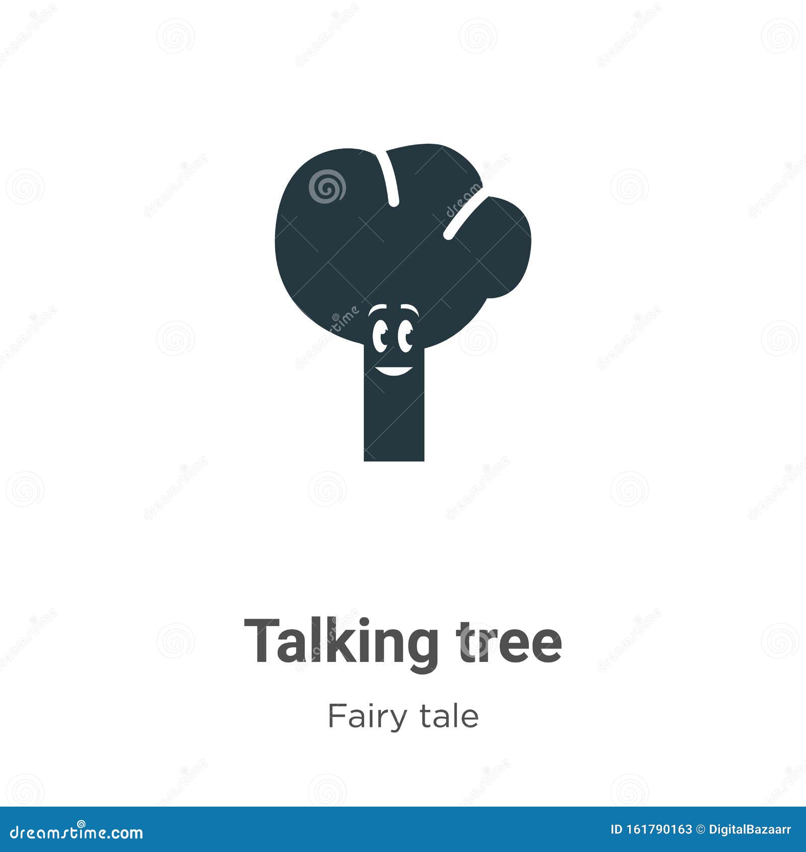 Talking Tree Vector Icon on White Background. Flat Vector Talking Tree ...