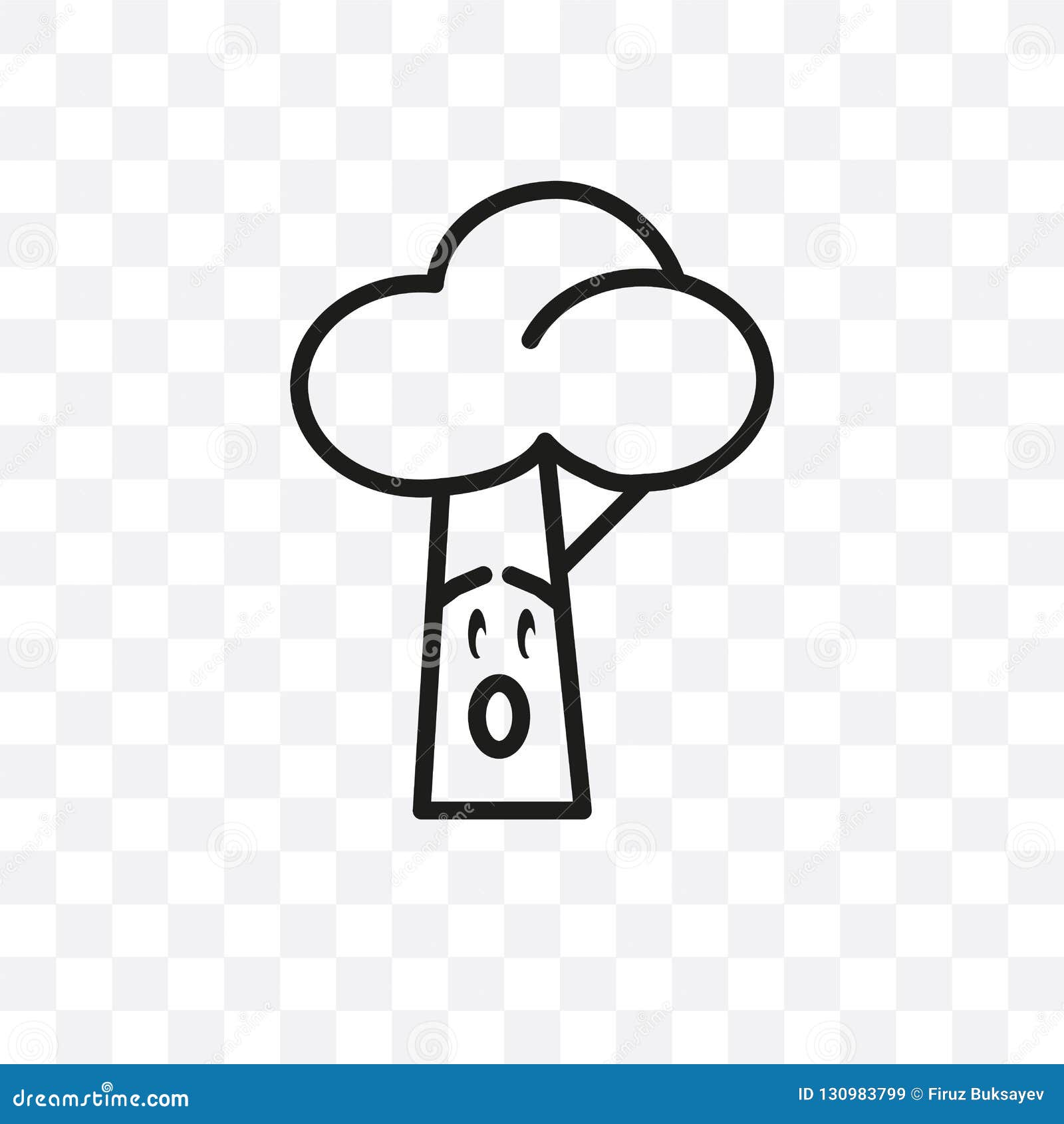 Talking Tree Vector Linear Icon Isolated on Transparent Background ...