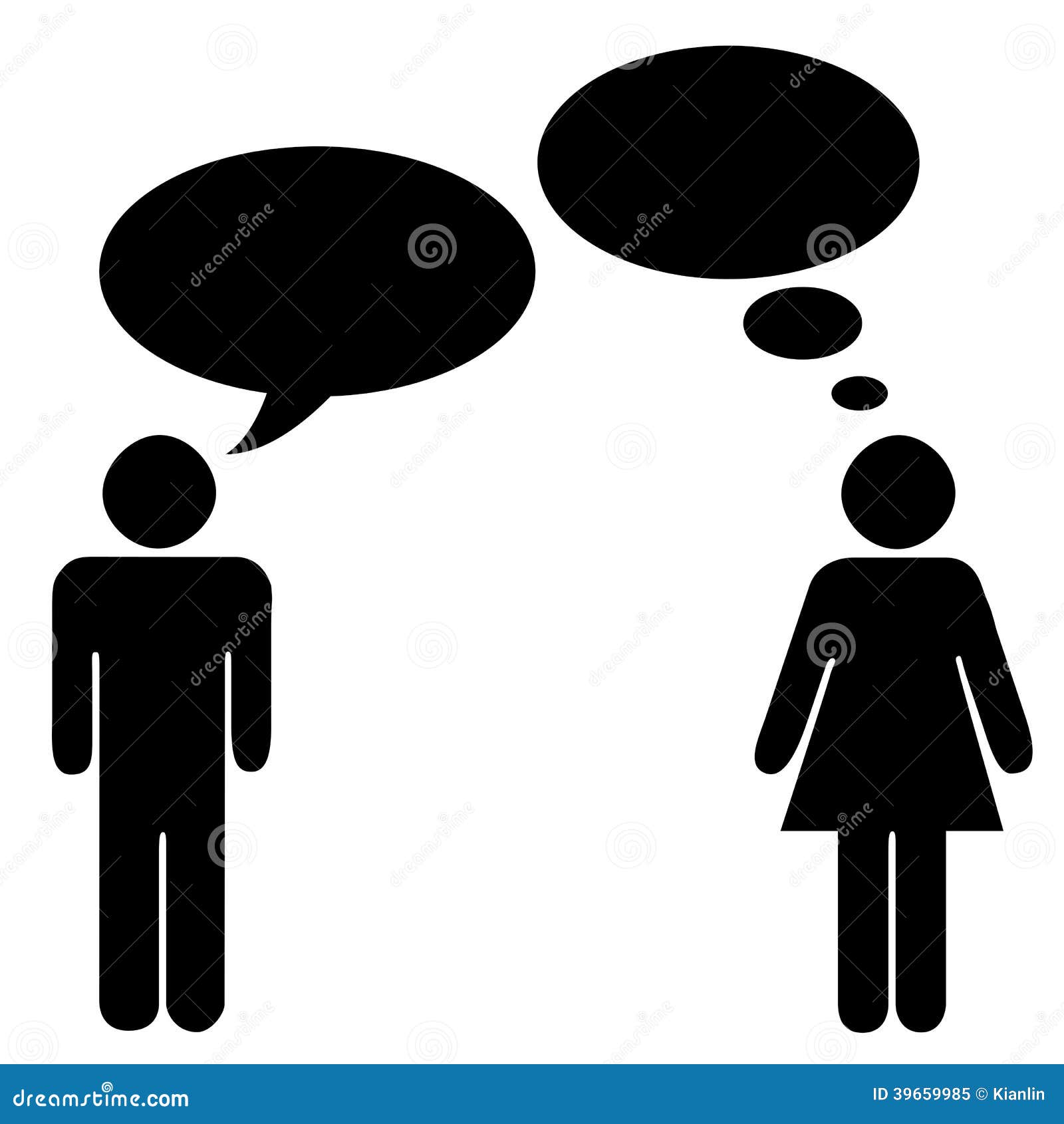 Talking versus thinking stock illustration. Illustration of complaining ...