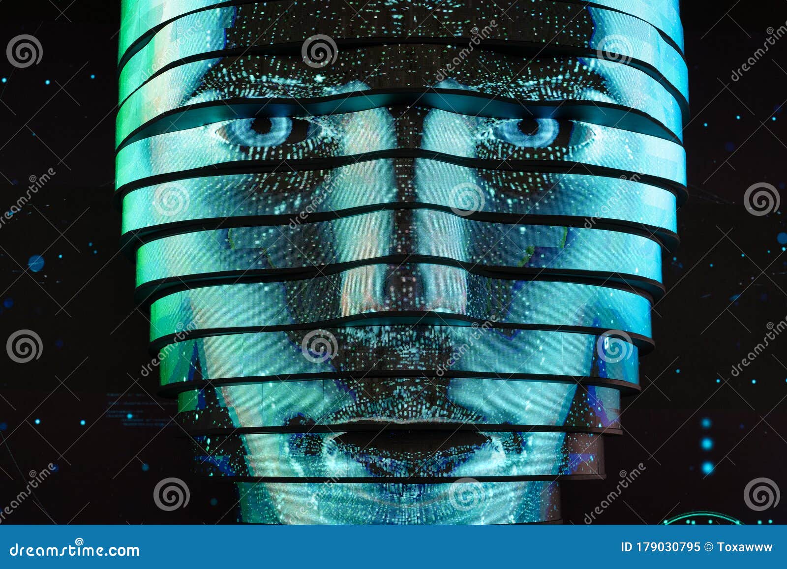 Talking Virtual Digital Woman Face Stock Illustration - Illustration of ...