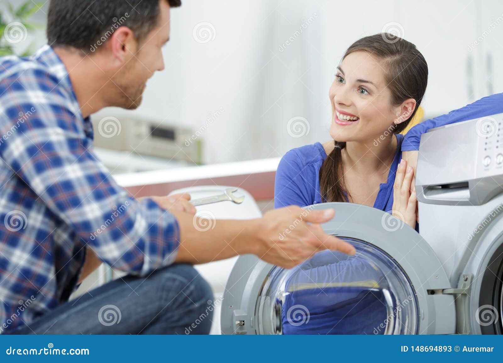 Talking about Washing Machine Stock Image - Image of household ...