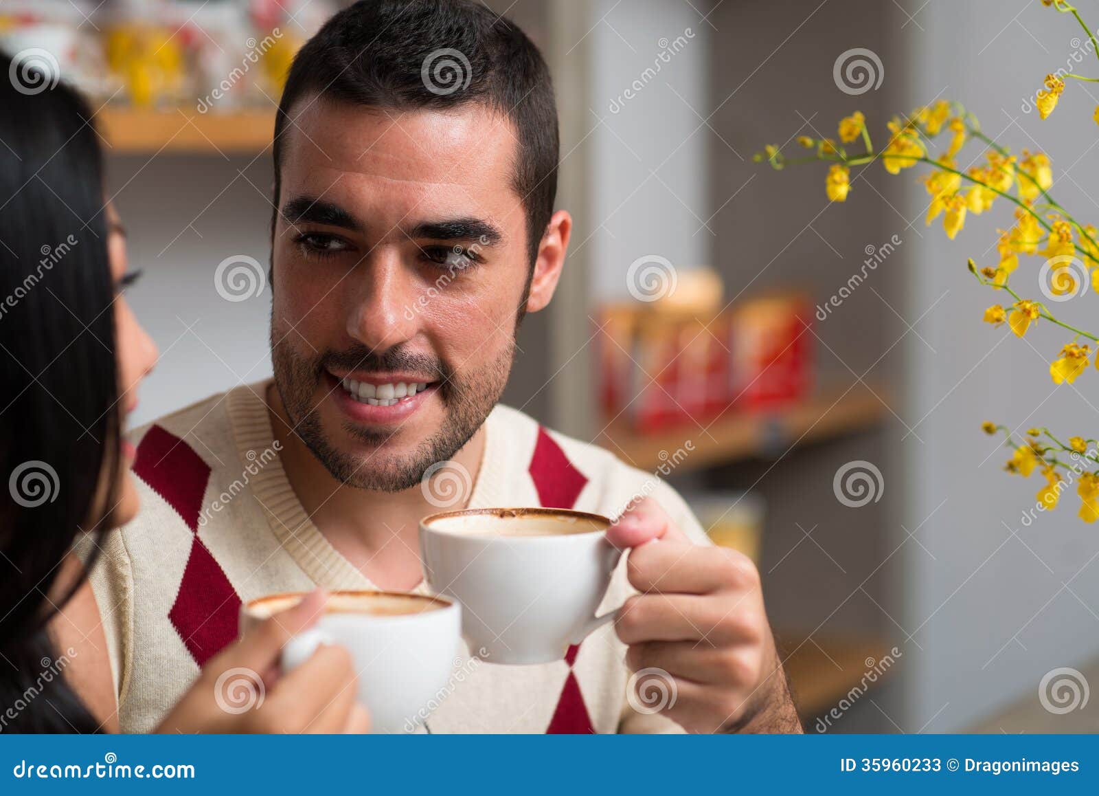 Talks at coffee stock image. Image of focus, couple, closeup - 35960233