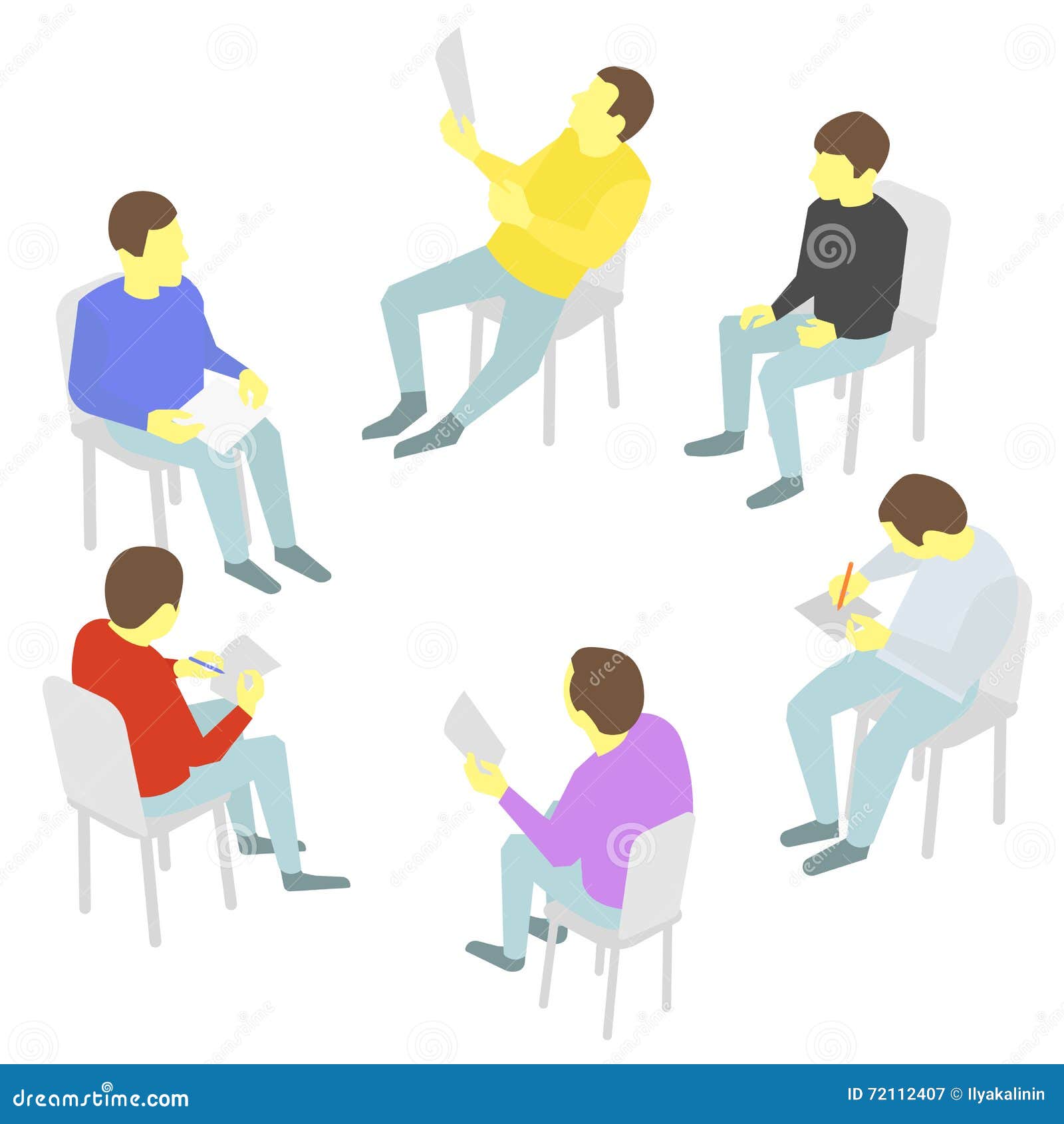 Five People In Ppe Suit With Thumbs Up Hand Drawn With Black Lines ...