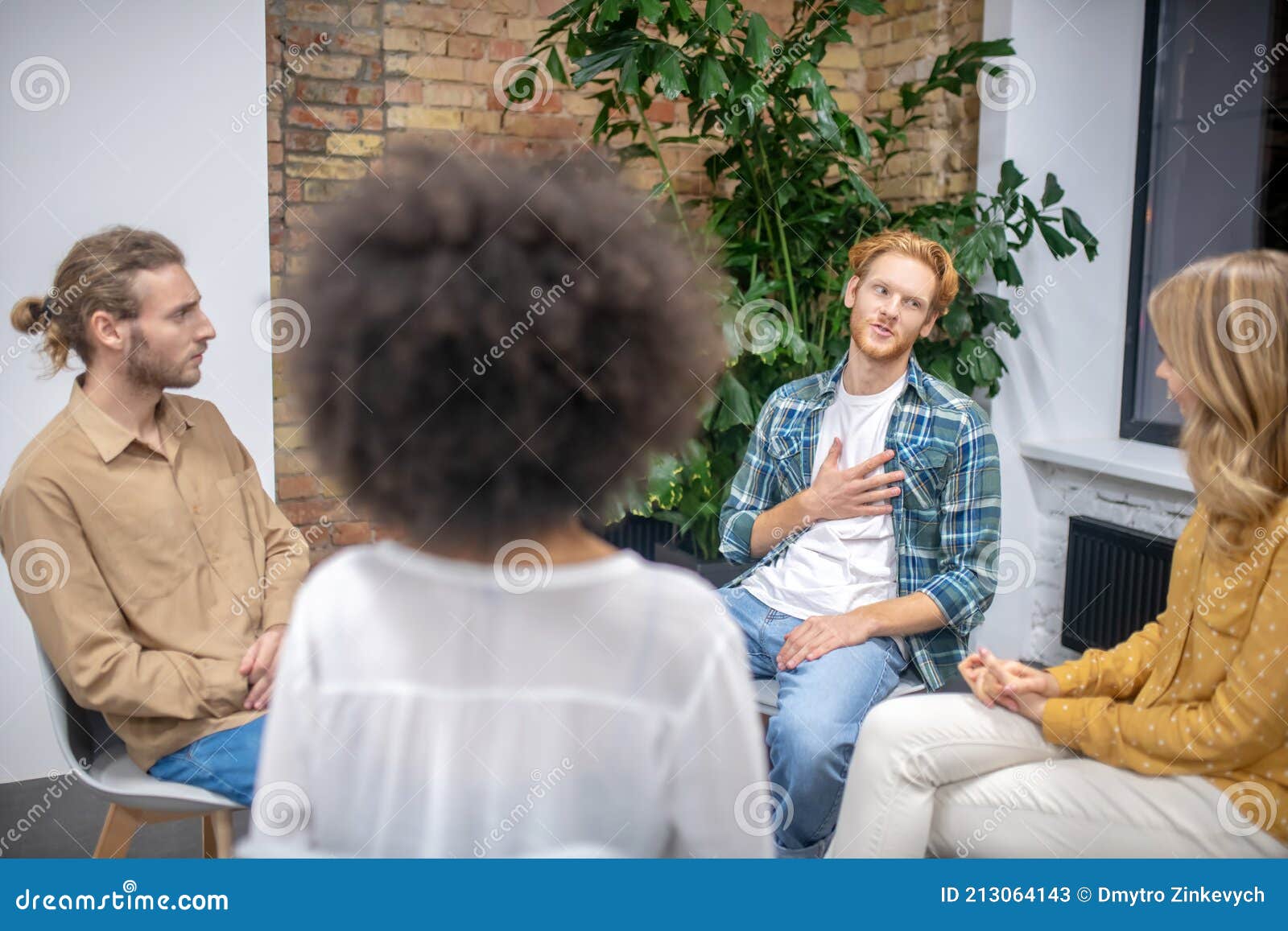 Group of People Sitting in a Circle and Talking Stock Image - Image of ...