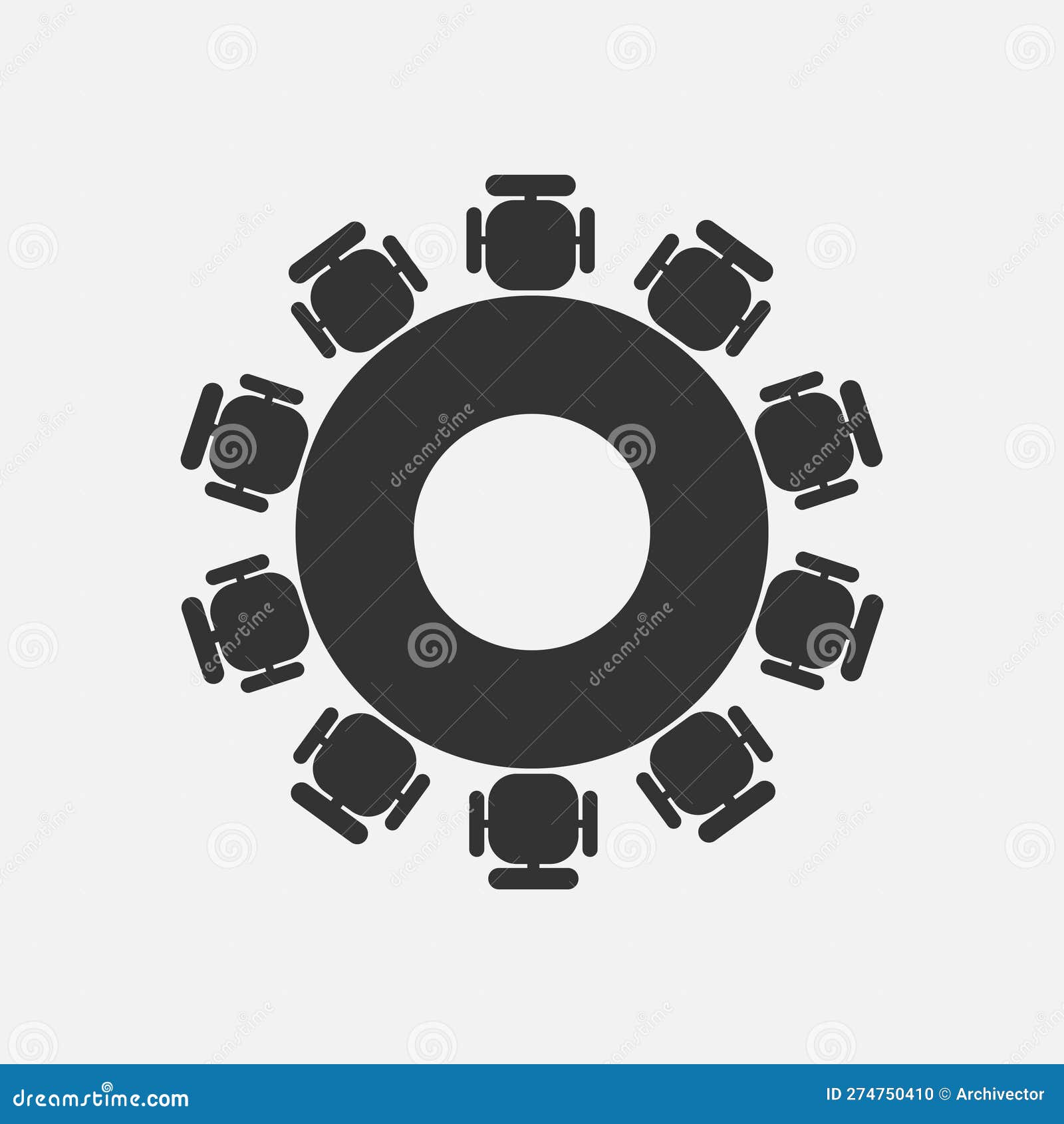 Round Table for Talks Graphic Icon Stock Vector - Illustration of ...