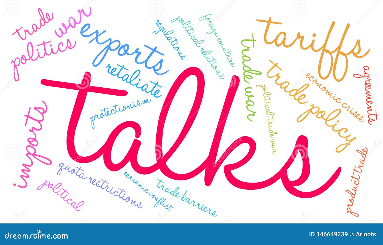 Talks Word Cloud stock vector. Illustration of protectionism - 146649239