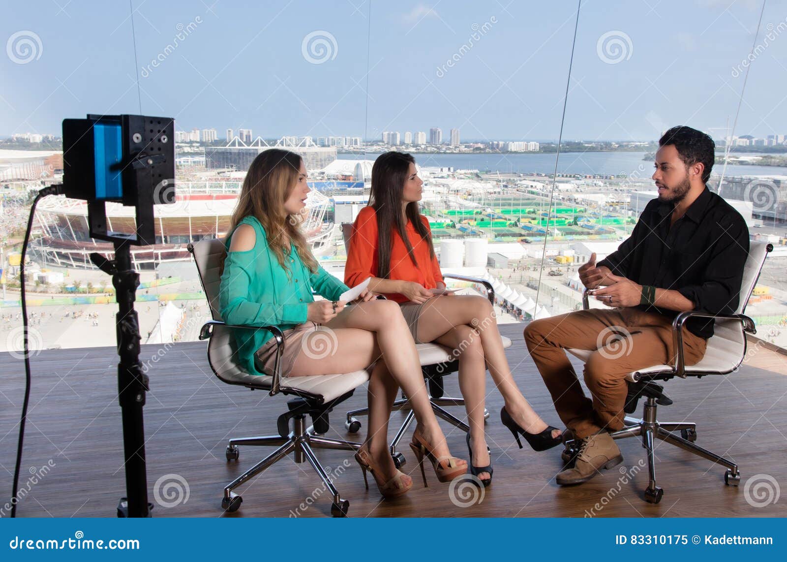 Talkshow Broadcasting at Television Studio Stock Image - Image of ...