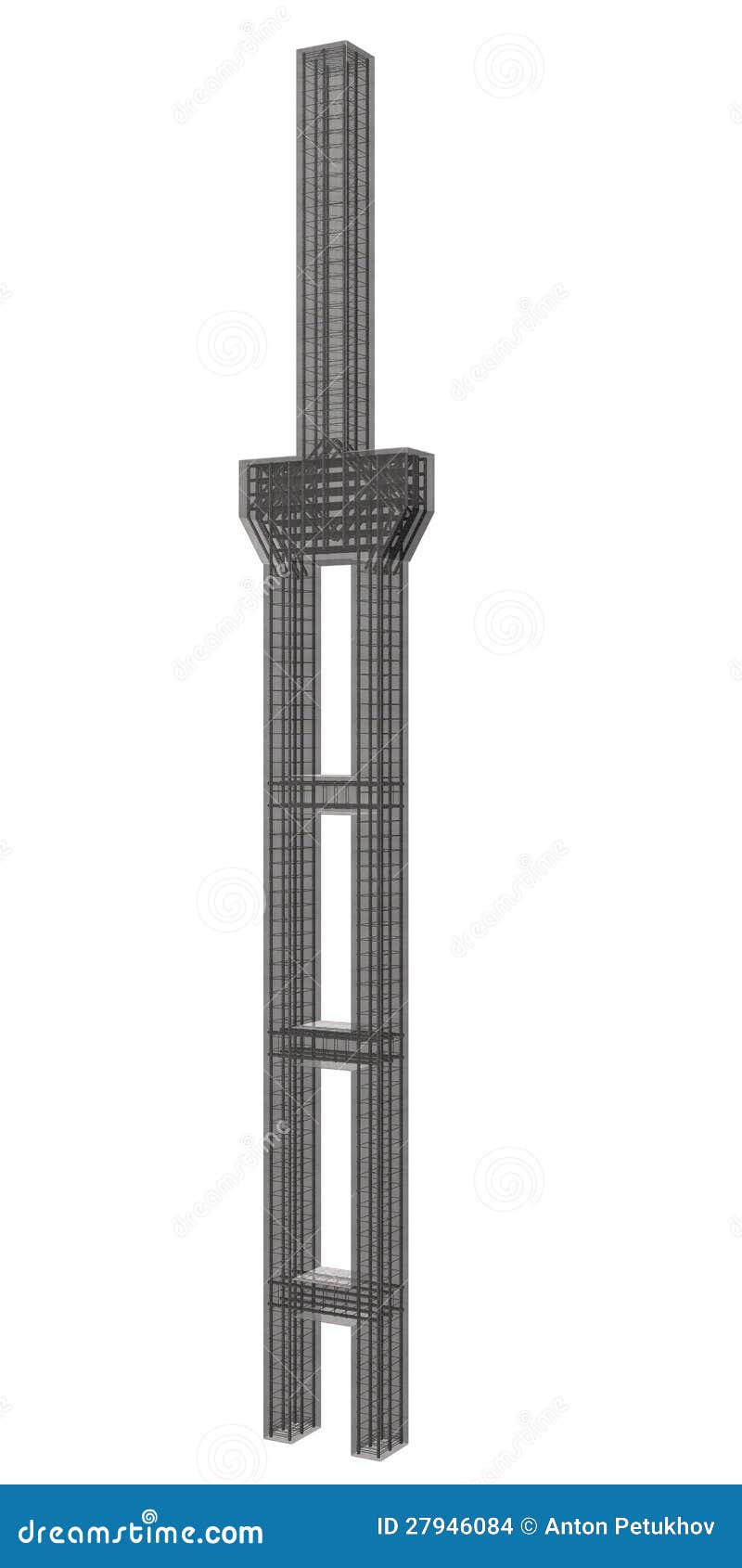 Tall 3d building structure stock illustration. Illustration of rigid ...