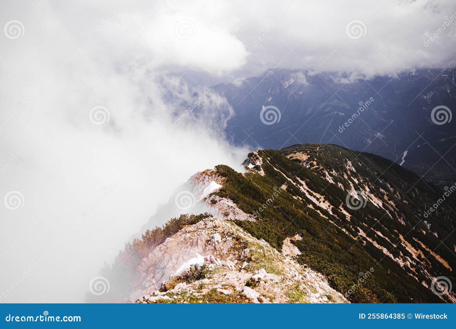Alps Covered in Clouds, Austria Stock Image - Image of travel, trees ...
