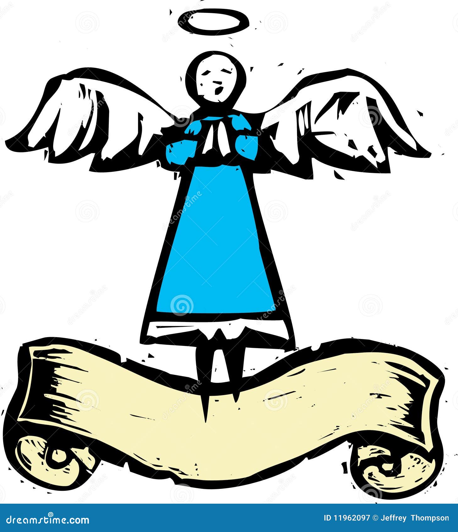 Tall Angel with Banner stock vector. Illustration of present - 11962097