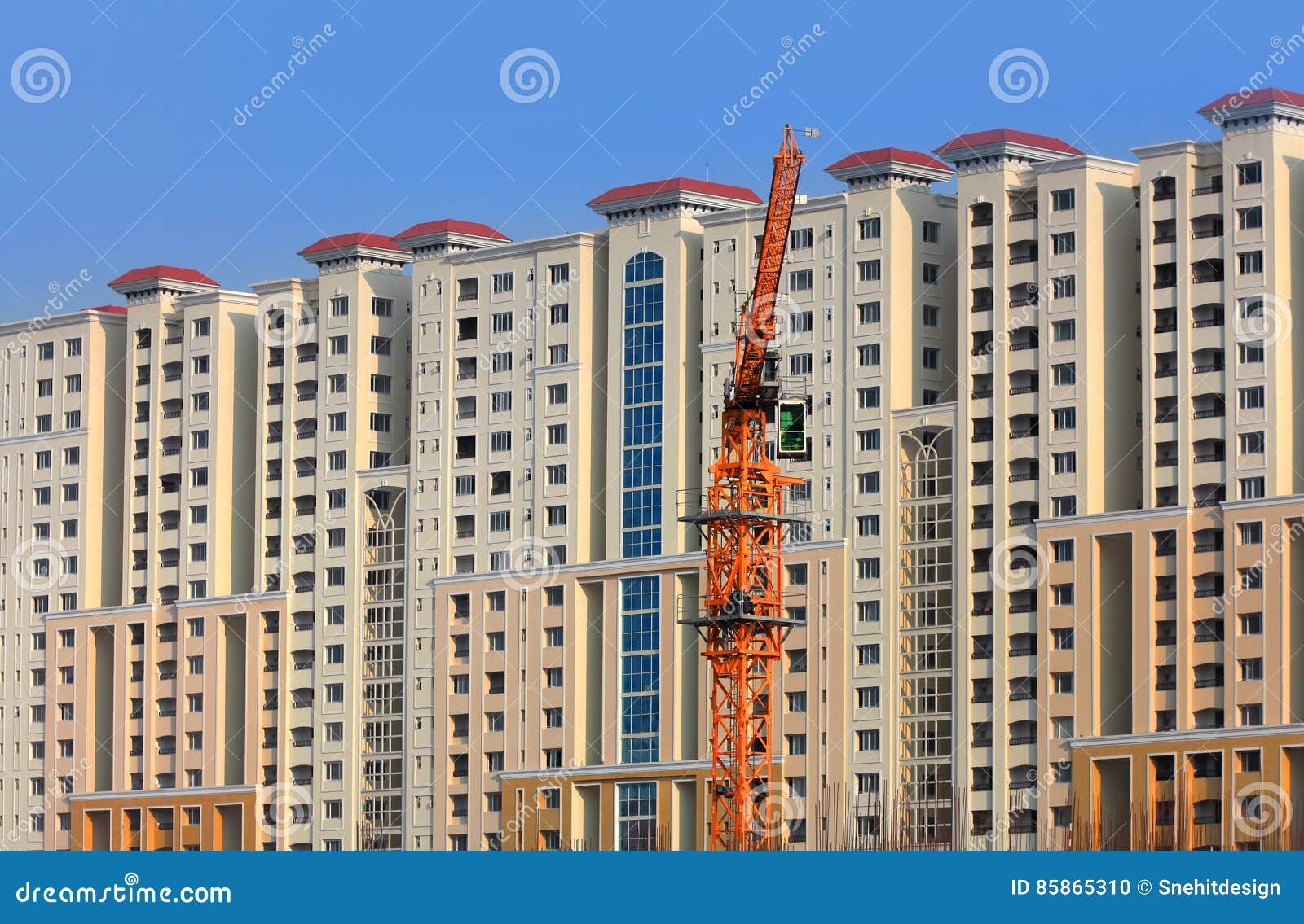 Tall Apartment Building Construction in Hyderabad Stock Photo - Image ...