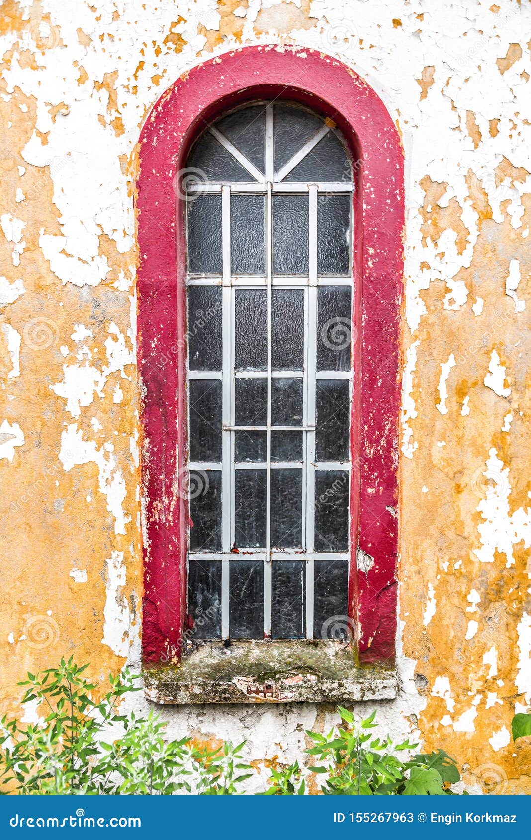 Tall, Arch Shaped Ancient Window Stock Image - Image of glass, greek ...