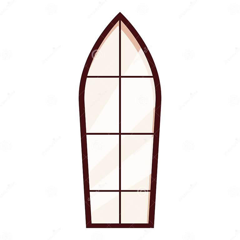 Tall Arched Window with Rectangular Panes Letting Light in Stock ...