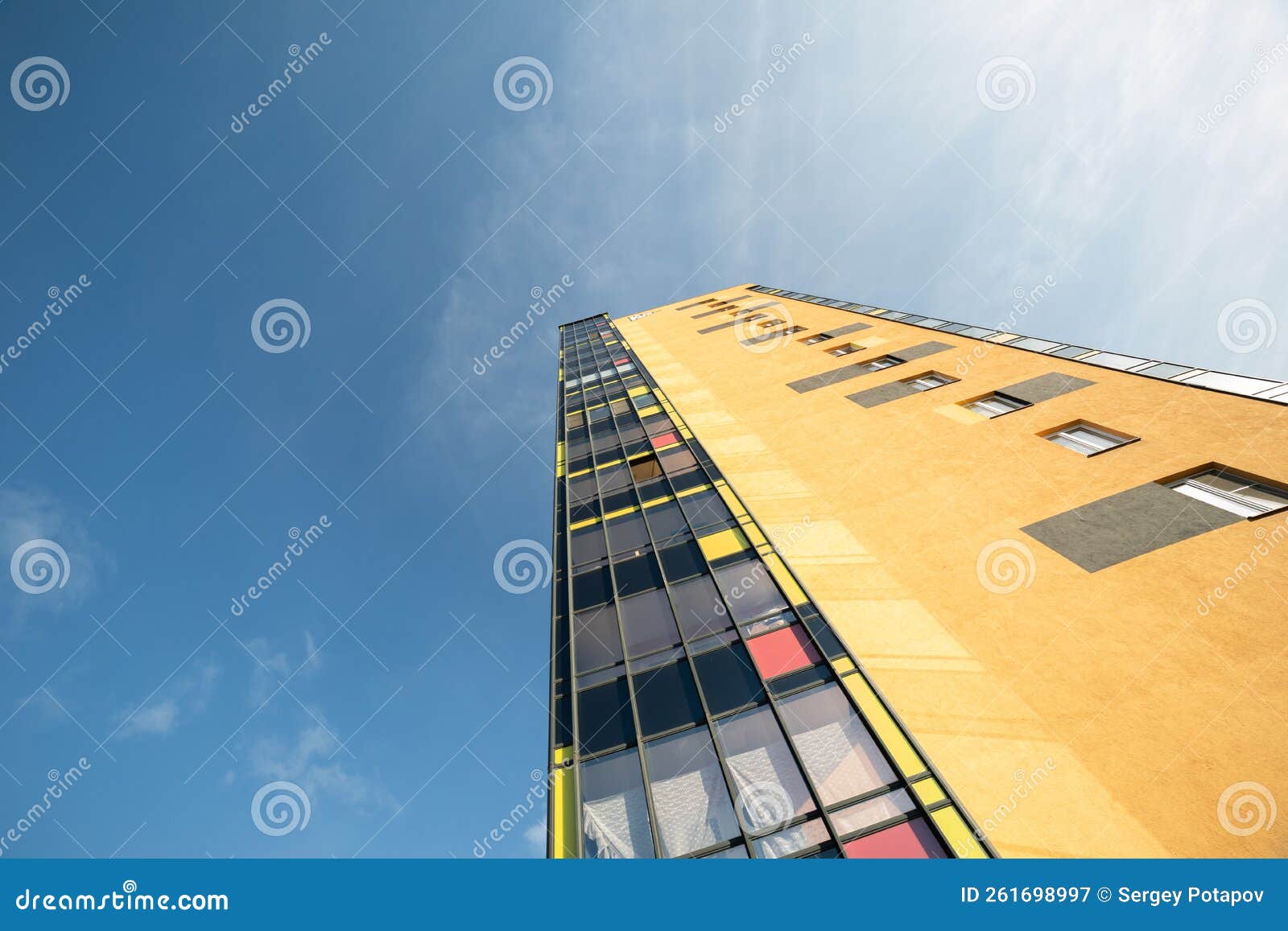 A Tall Beautiful New Building Building Stretching into the Sky Stock ...