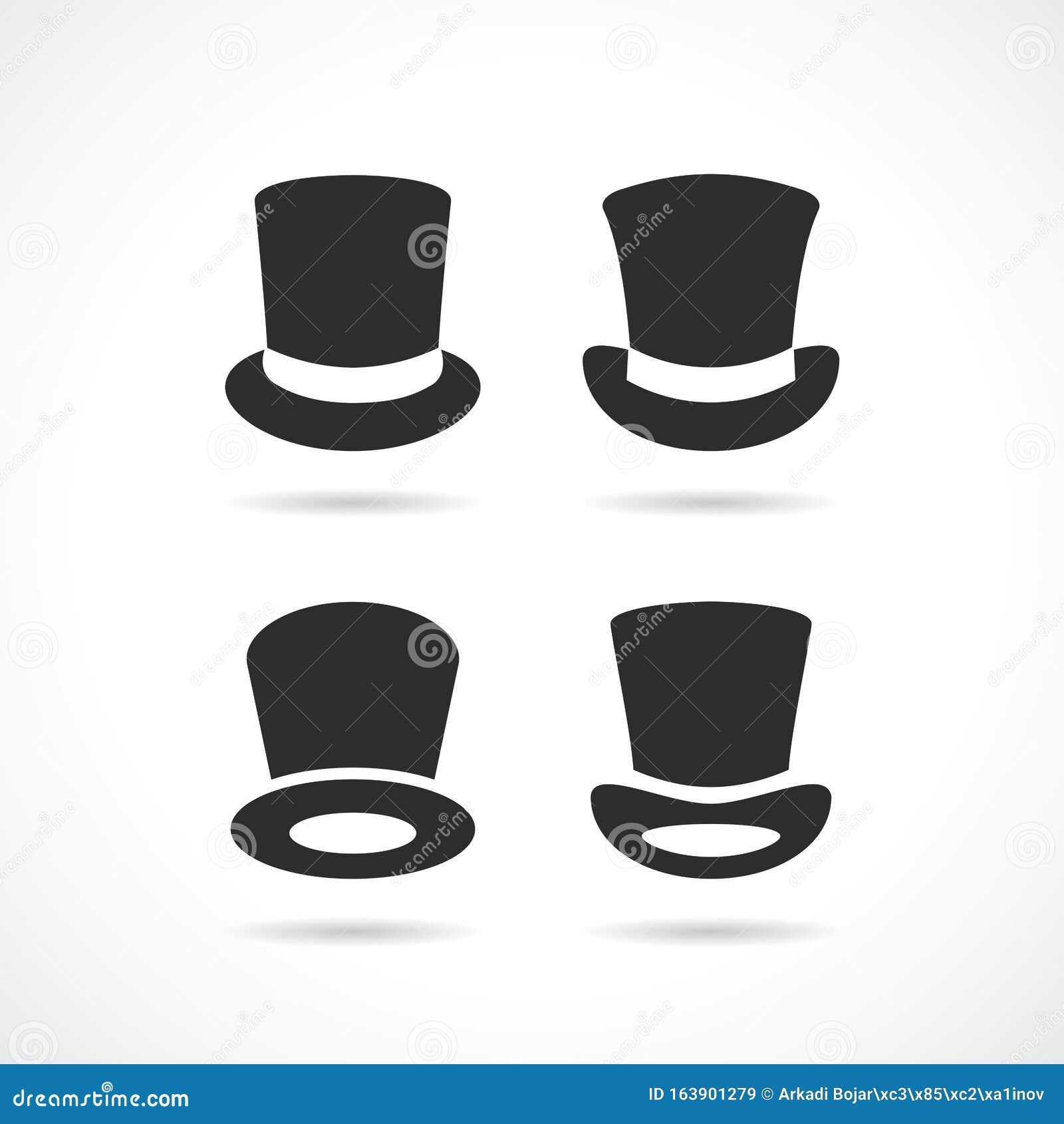Top black hat vector icon stock vector. Illustration of brim - 163901279